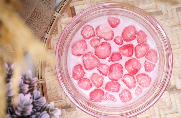 Tub Tim Krob (Red Rubbies with Coconut Milk) - "แป้งทำขนมตราปลาแฟนซีคา ...